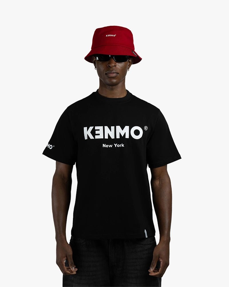 Black Oversize Tee | Bold Signature Kenmo Logo - Kenmo®