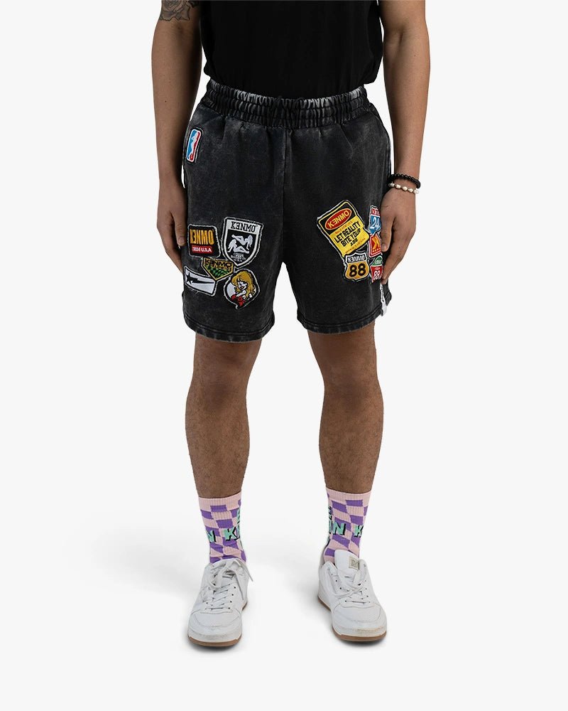 Washed Patch Shorts : Black - Kenmo®