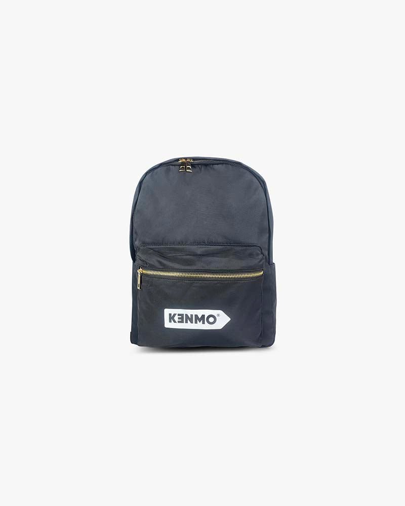 Black Waterproof Backpack | Front Pocket With Arrow Logo - Kenmo®